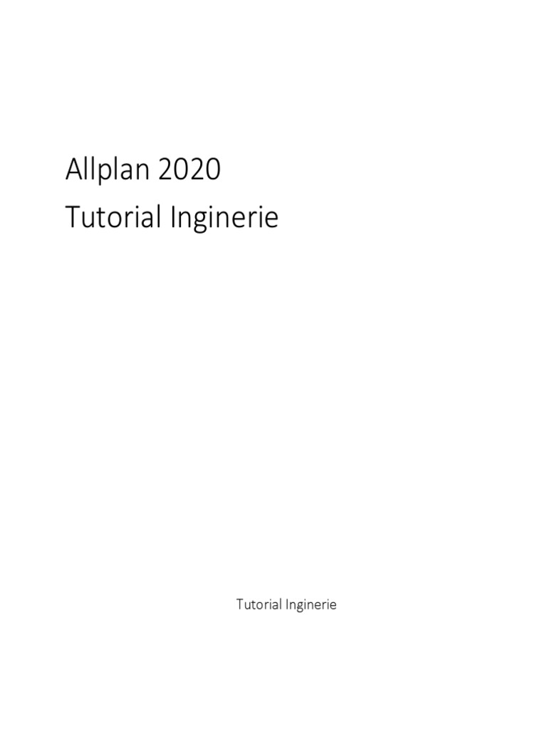 Allplan 2020 - Tutorial Inginerie | PDF