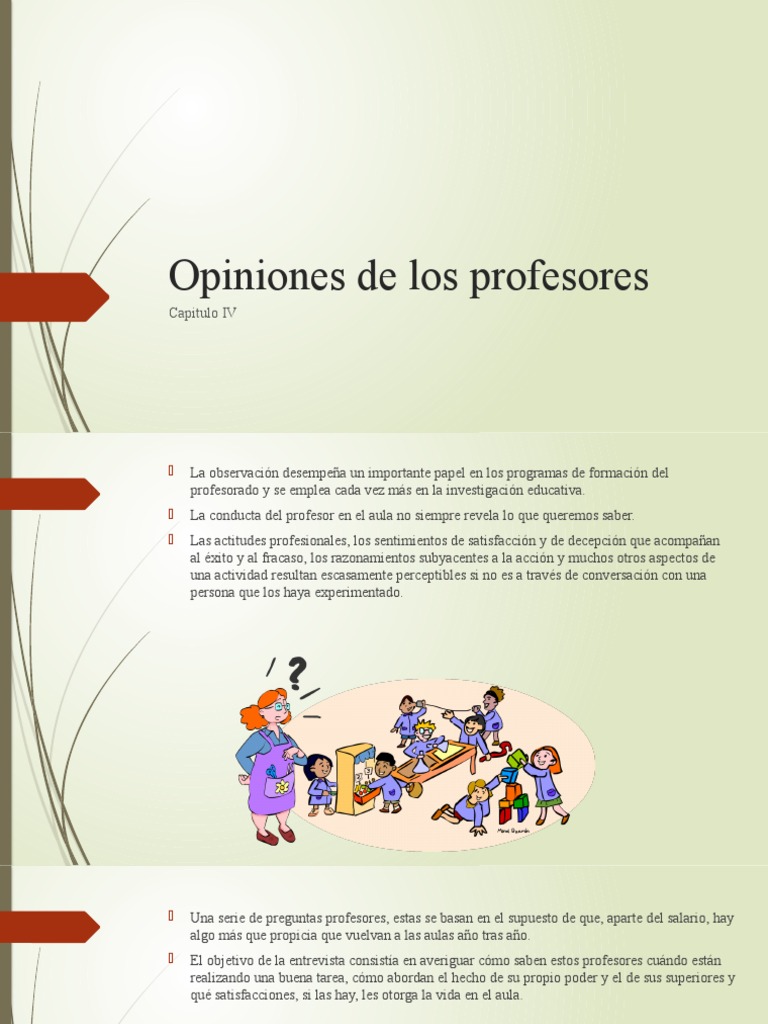 Opiniones de Los Profesores | PDF | Salón de clases | Método de enseñanza