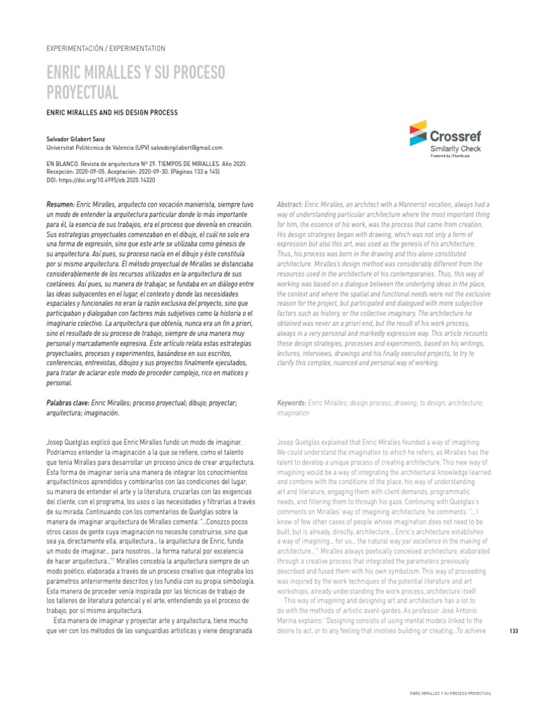 Enric Miralles y Su Proceso Proyectual | PDF | Pensamiento
