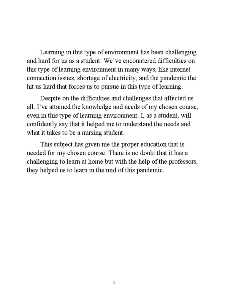 Reflection Paper Tfn Pdf