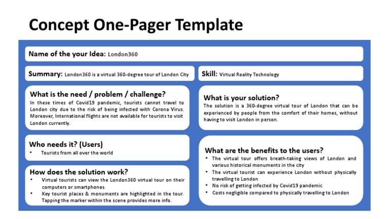 Concept One-Pager Template | PDF