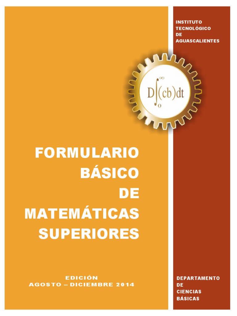 Formulario Matemáticas Superiores v2015 (Respaldo) | PDF | Funciones ...