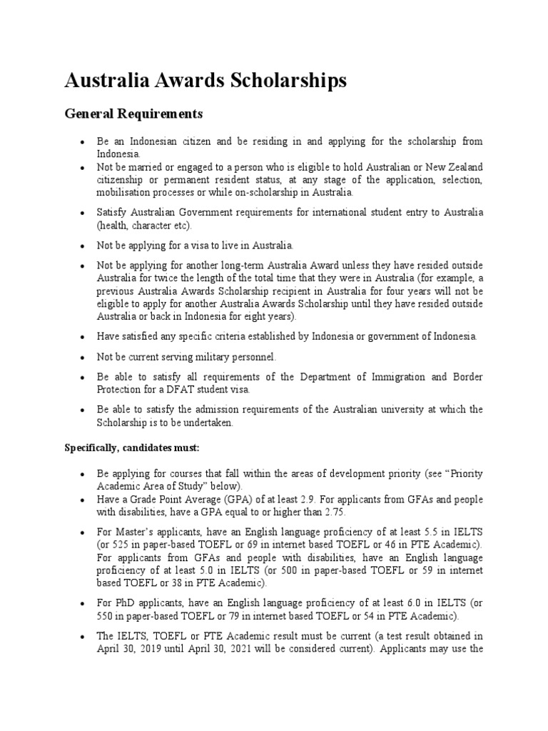 Australia Awards Scholarships | PDF | International English Language ...