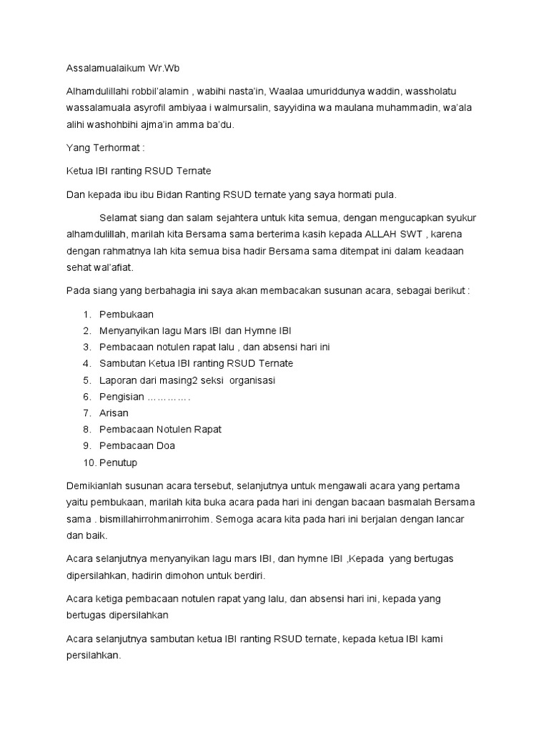 NASKAH MC, DAN DOA IBI by Ririn | PDF