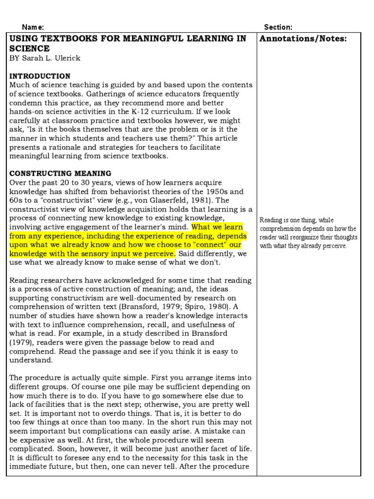 Stem Annotation Template 2 | PDF