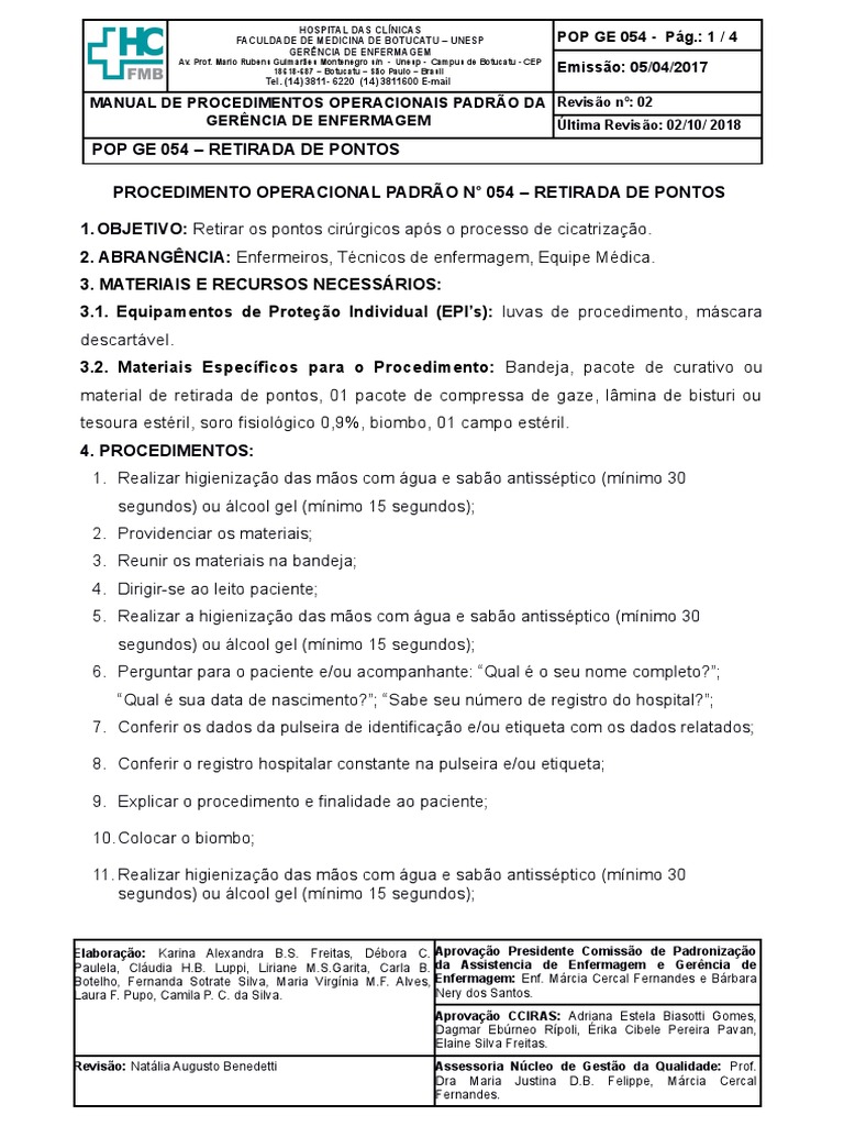 POP GE 054 Retirada de Pontos | PDF