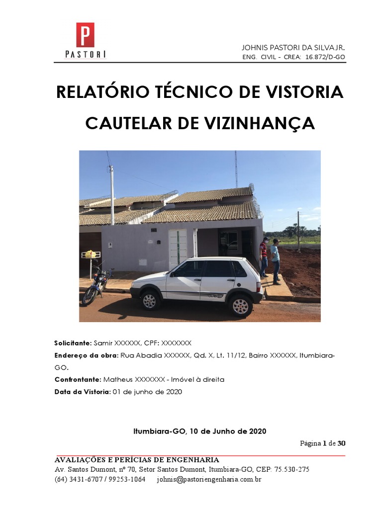 Modelo Vistoria Vizinhanca - Atualizado | PDF | Engenharia | Estado
