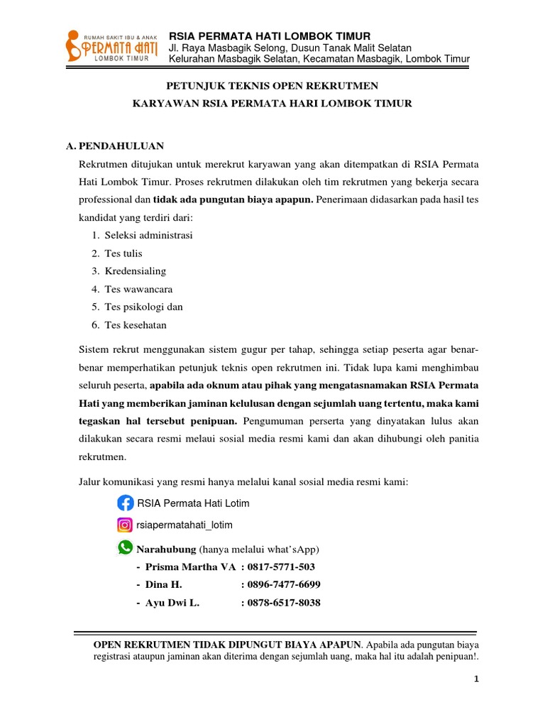 Petunjuk Teknis Open Rekrutmen Versi Lengkap | PDF