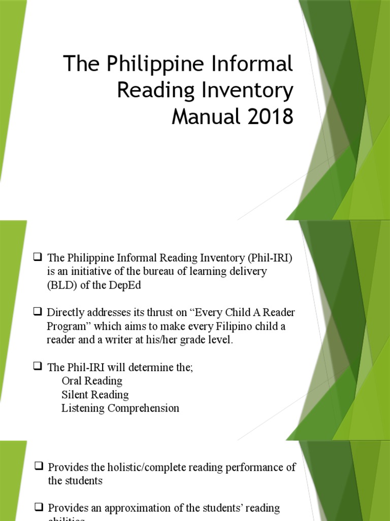 Phil IRI Presentation | Download Free PDF | Reading Comprehension | Cognitive Psychology