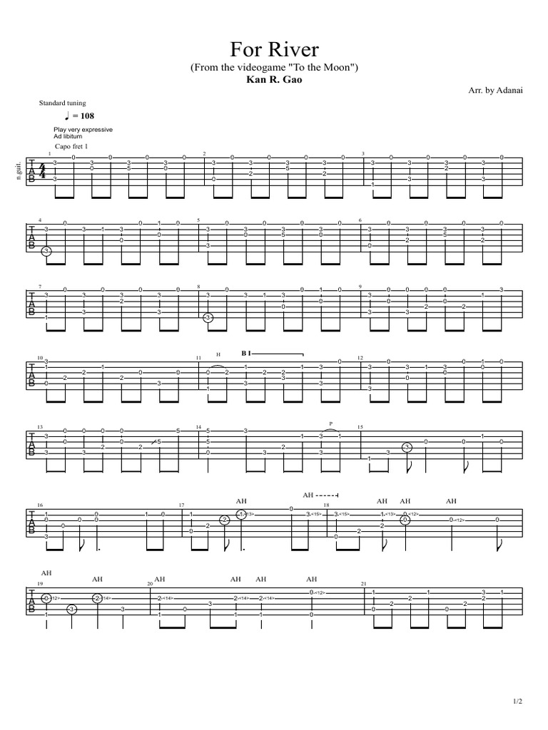 For River (TAB) | PDF | Musical Instruments | Necked Lutes