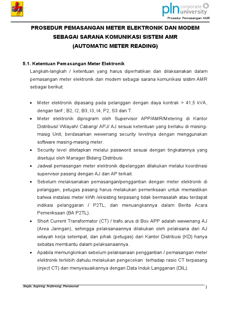 5.prosedur Pemasangan AMR | PDF