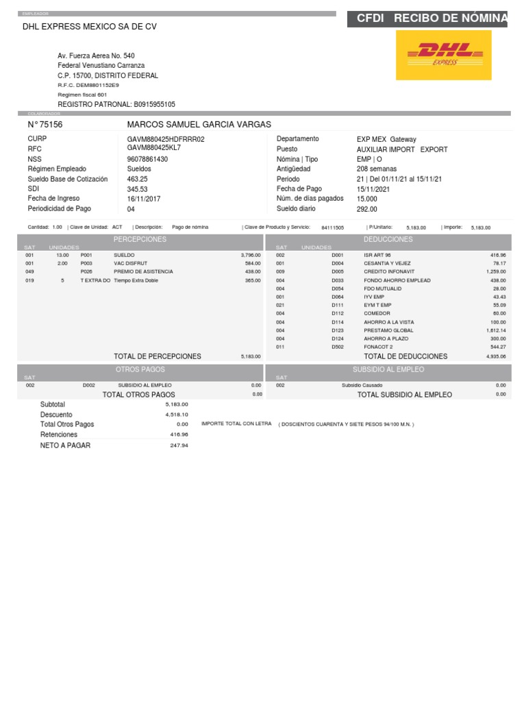 DHL Express Mexico Sa de CV | PDF