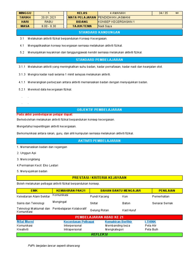 2021 - RPH Pak21 & RPT (PJ - Tahun - 4) 100% Final | PDF
