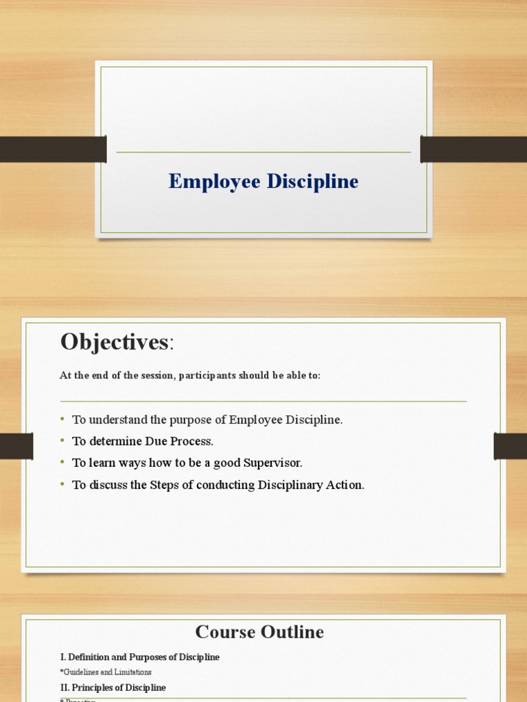 Understanding Employee Discipline: Principles, Procedures and the Role ...