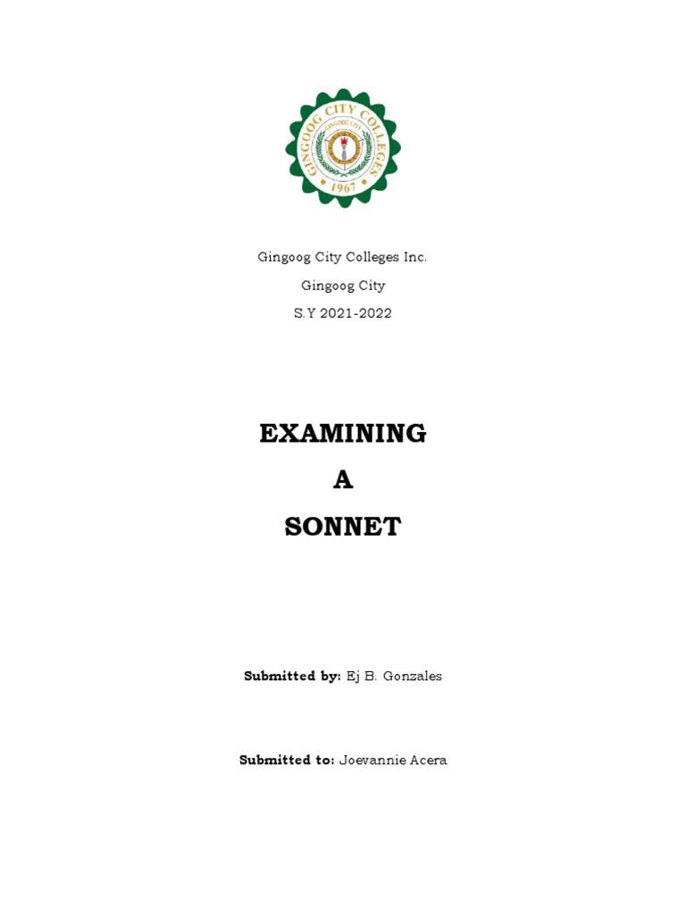 Sonnet Pdf
