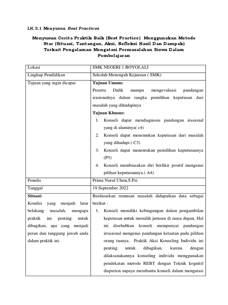 LK 3.1 Menyusun Best Practices | PDF