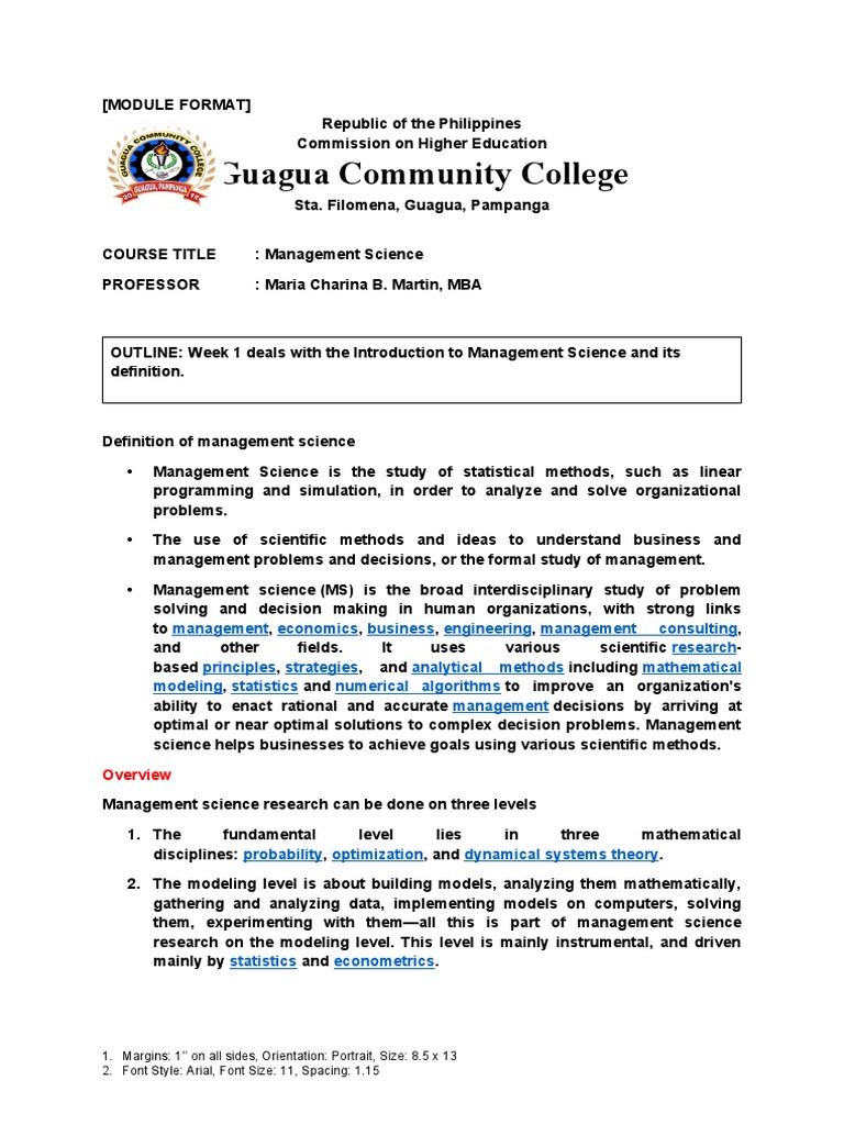 1 Management Science | PDF | Science | Mathematics