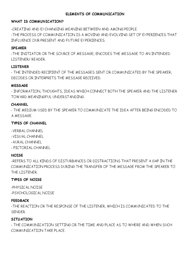 Elements of Communication | PDF