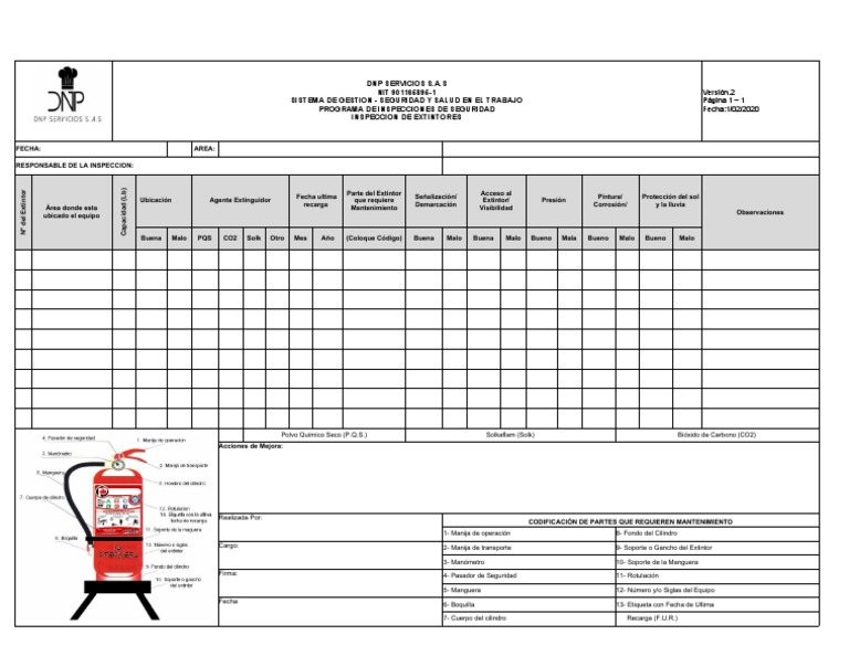 Formato Inspeccion de Extintores | PDF