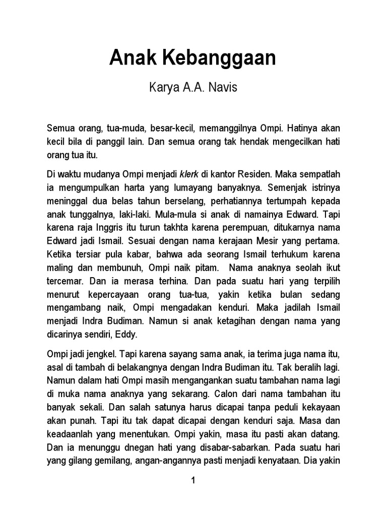 Anak Kebanggaan Ompi dan Harapan yang Pupus | PDF