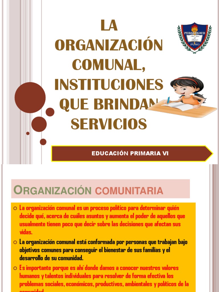 La Organización Comunal, Instituciones Que Brindan Servicios. | PDF