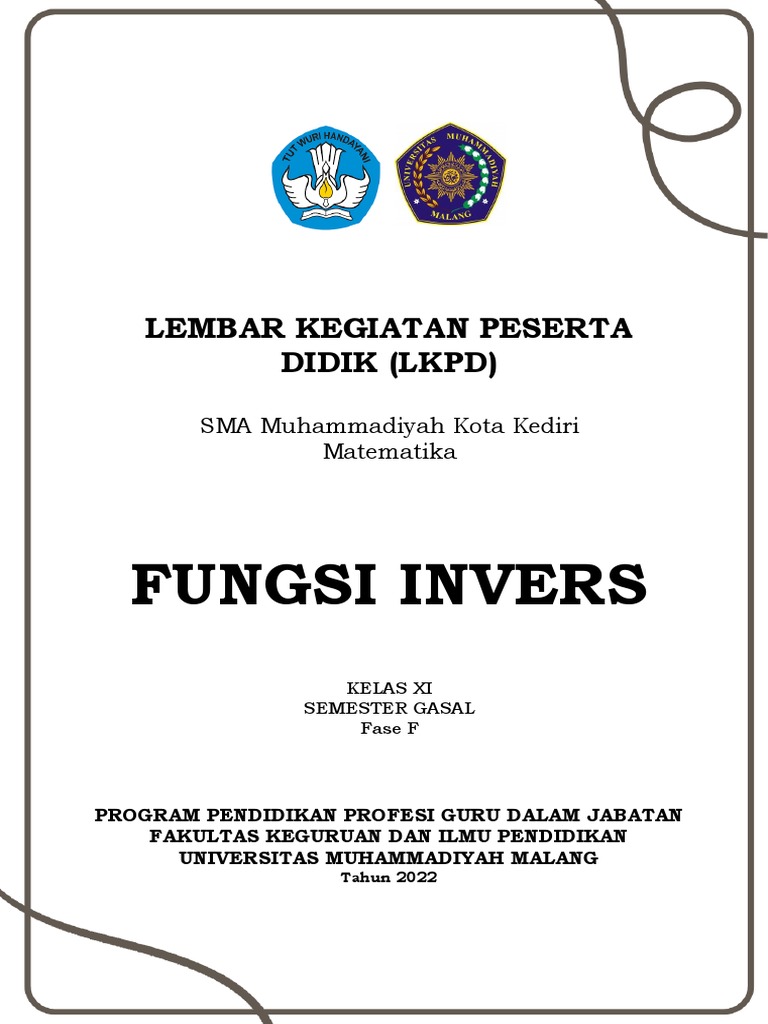 LKPD 2 - Fungsi Invers - Nur Mu'arifi | PDF