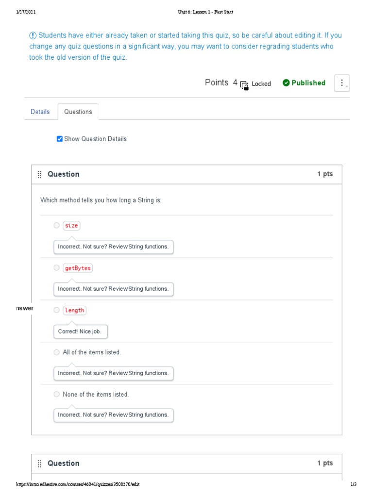 Unit 6 - Lesson 1 - Fast Start | PDF | Data Type | Question