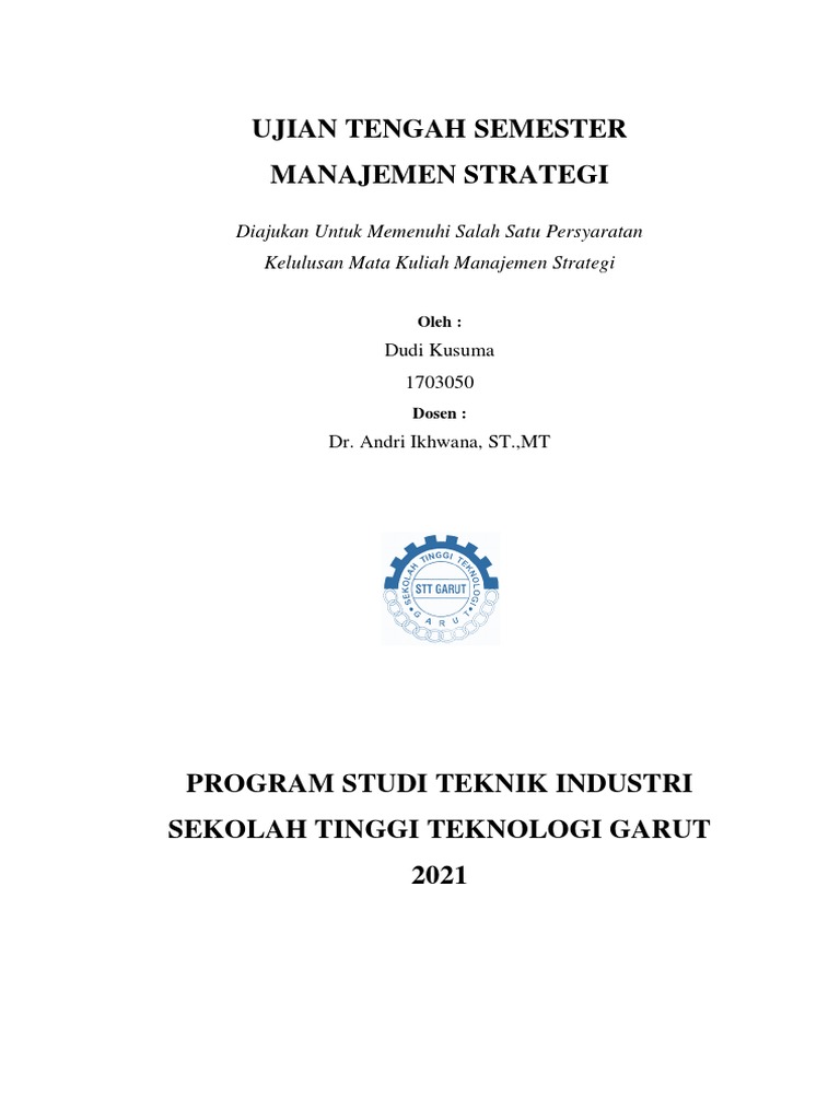 Dudi Kusuma UTS Man - Strategi | PDF | Bisnis