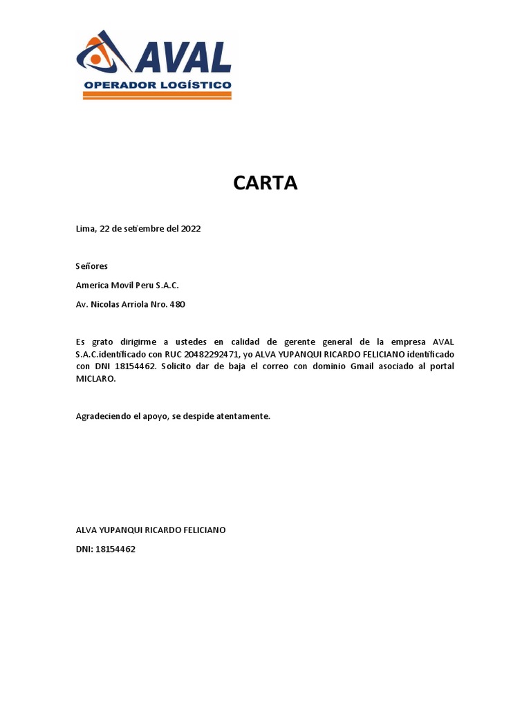 Carta Membretada Ejemplo | PDF