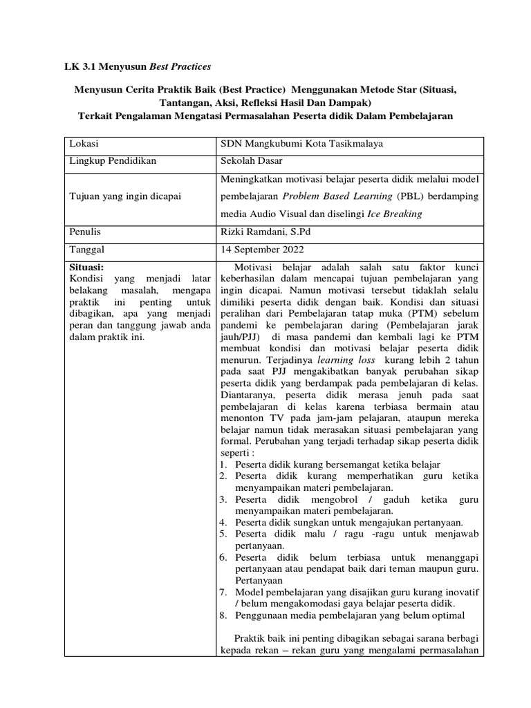 Menyusun Best Practices | PDF