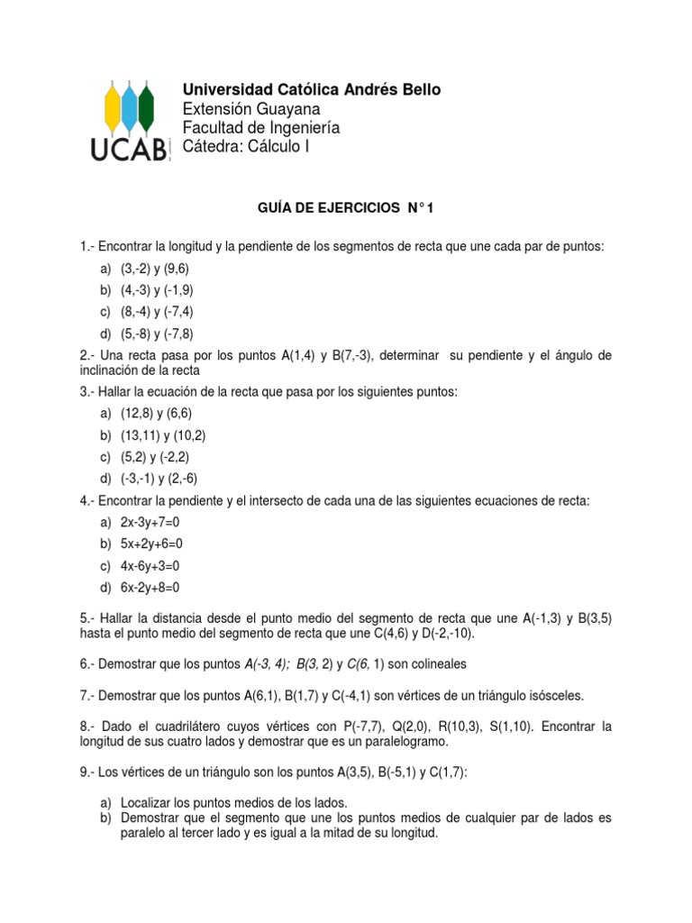 Guía de Ejercicios 1 | PDF | Triángulo | Matemáticas
