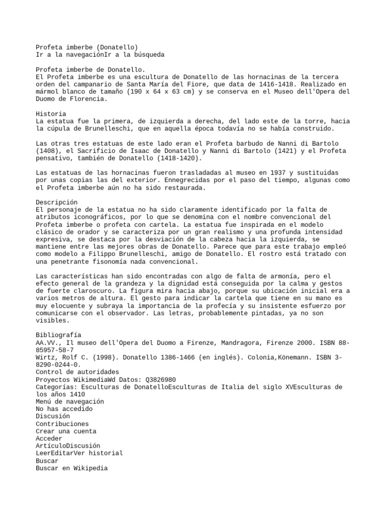 Profeta Imberbe (Donatello) | PDF