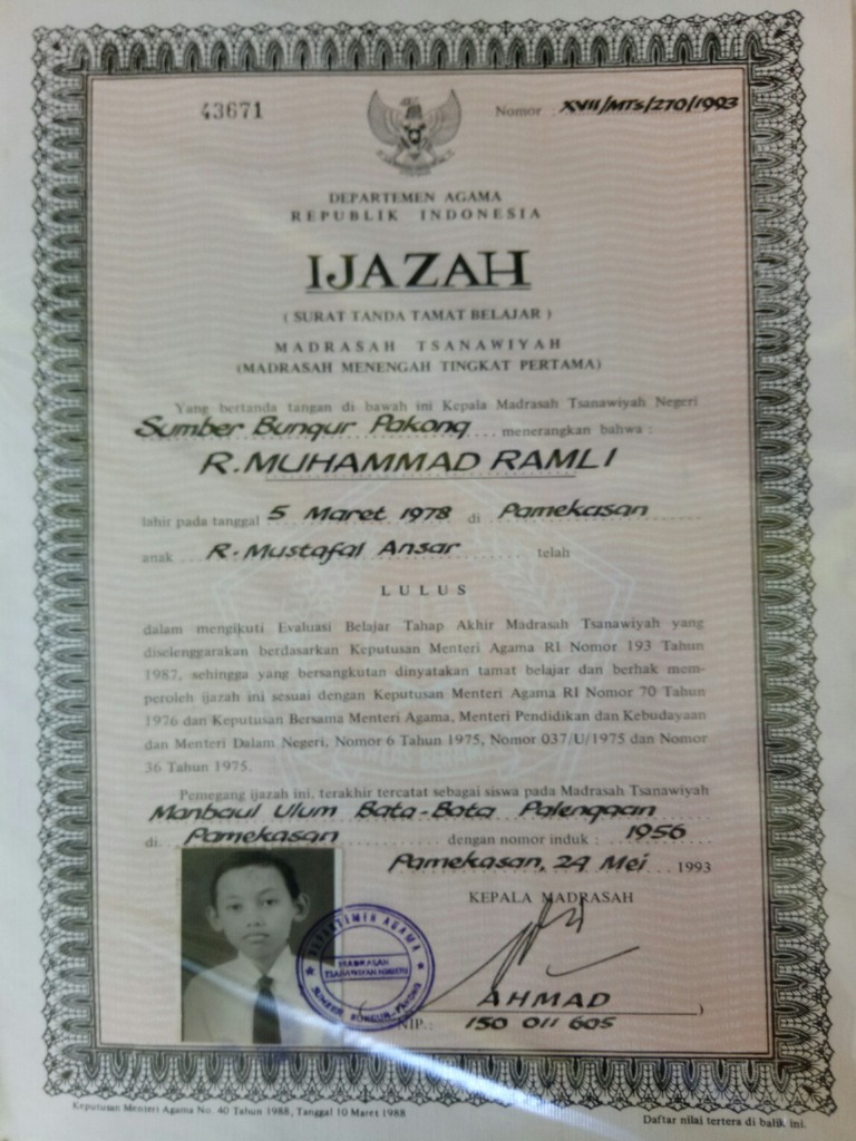Ijazah MTS | PDF