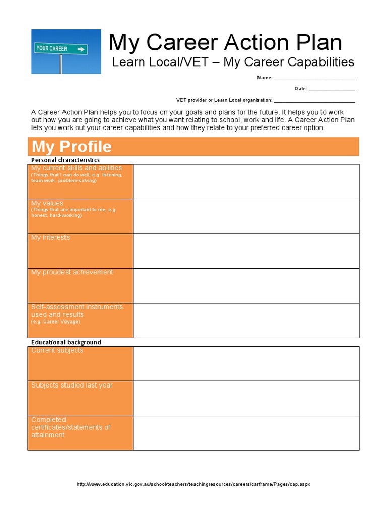 My Career Action Plan | PDF | Goal | Employment