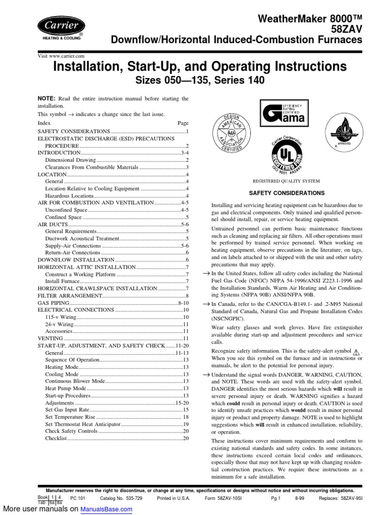 Weathermaker 8000 58zav | PDF
