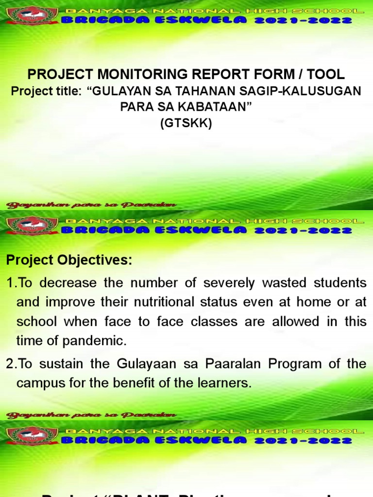 GPP GTSKK Project Monitoring Report Form 2021 - 2022 | PDF | Vegetables | Compost