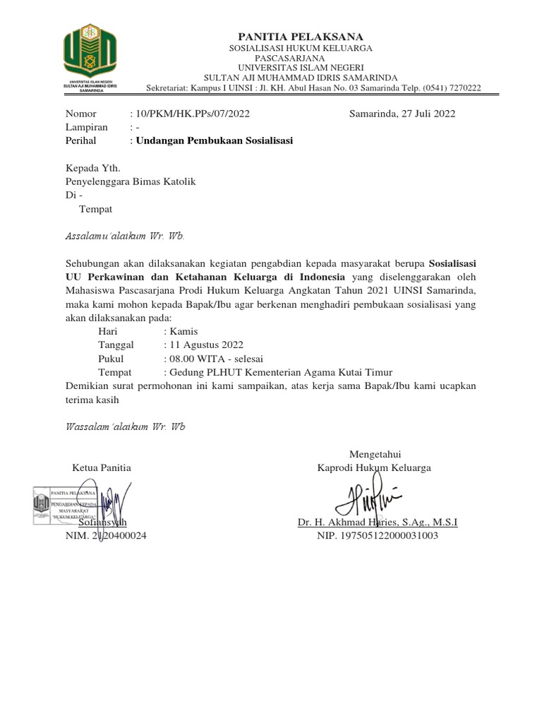 Undangan Umum Bimas Katolik | PDF