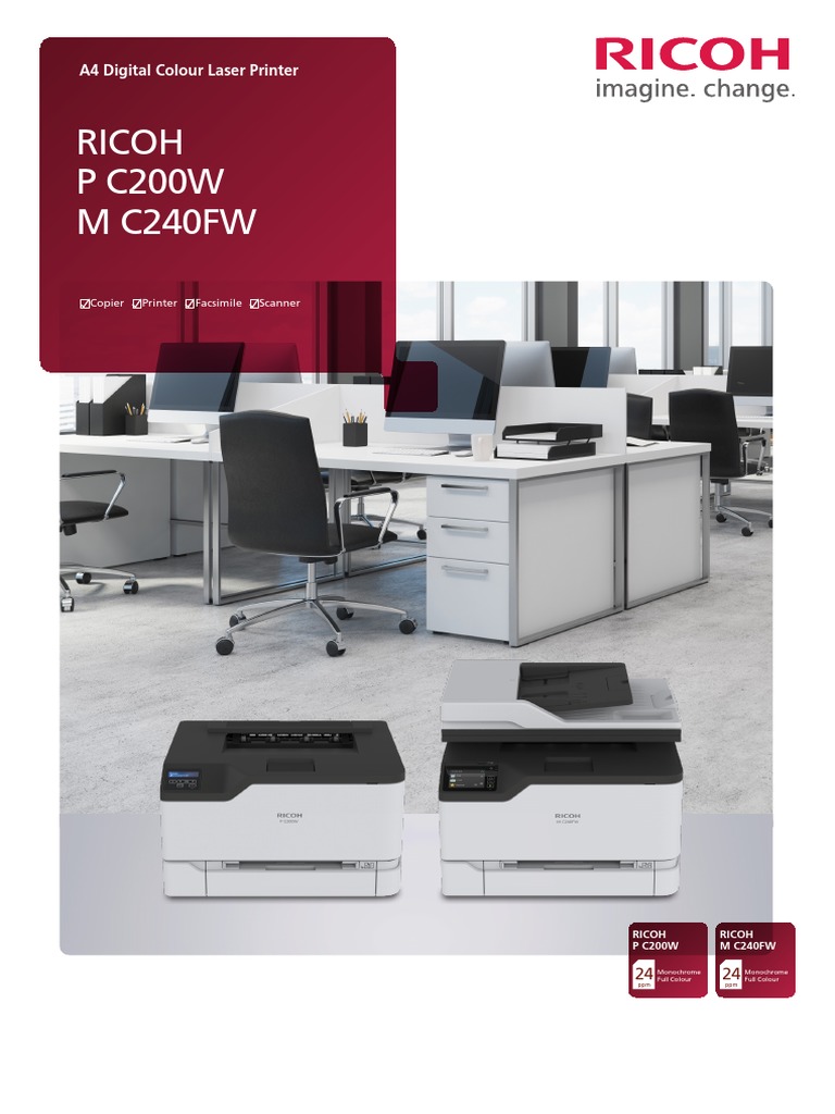 Ricoh P c200w M c240fw Brochure | PDF