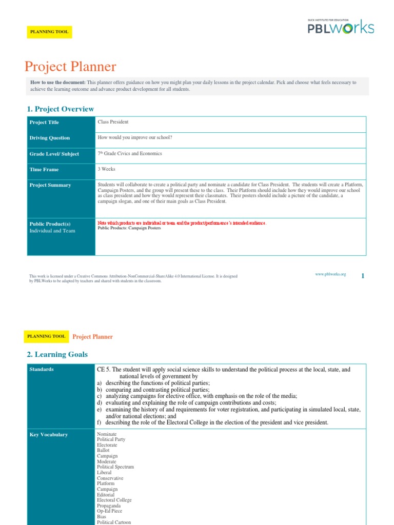 Pblworks Project Planner 2021 2 | PDF