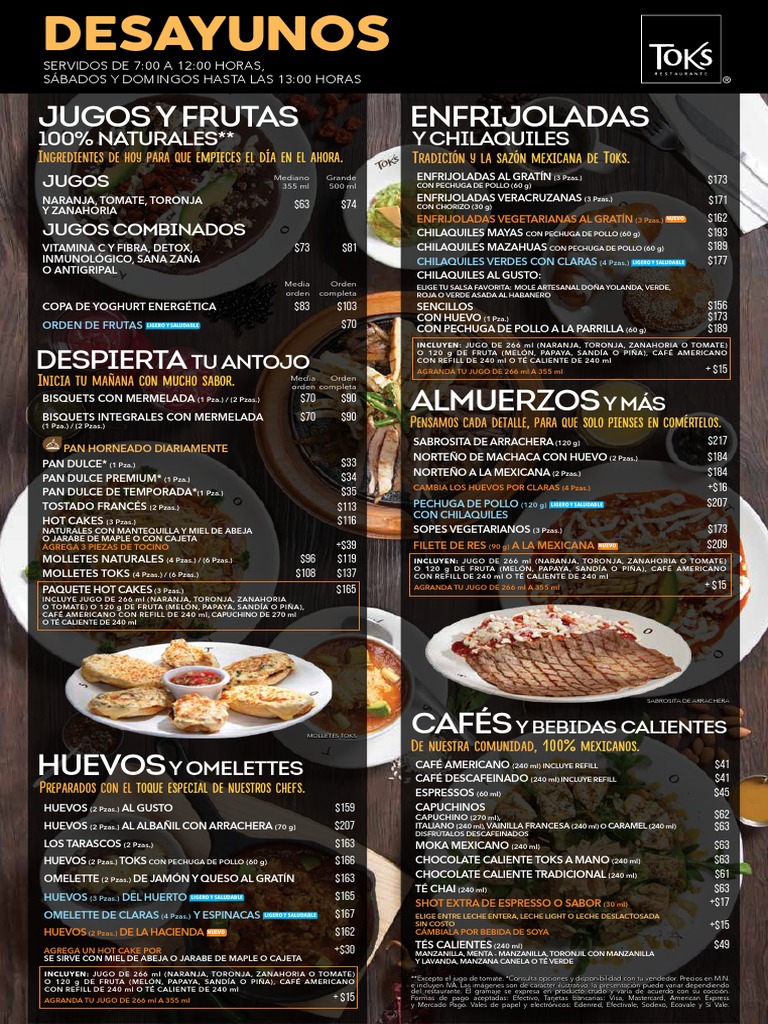 Menu Pedf Toks | PDF | Tortita | ensalada