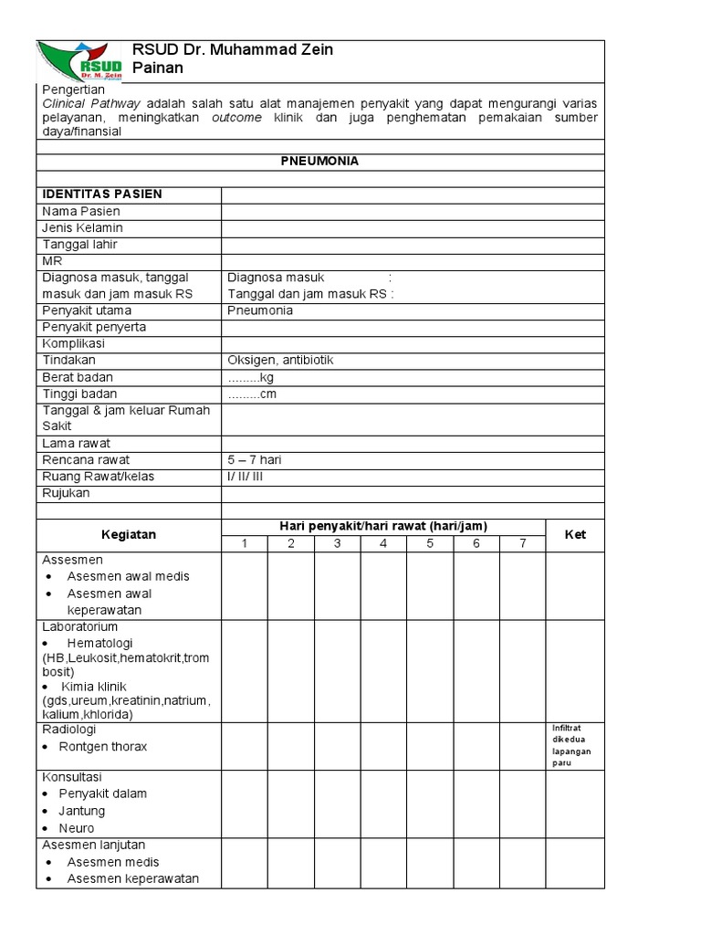 Clinical Pathway Pneumonia | PDF | Kesehatan Holistik | Sains & Matematika