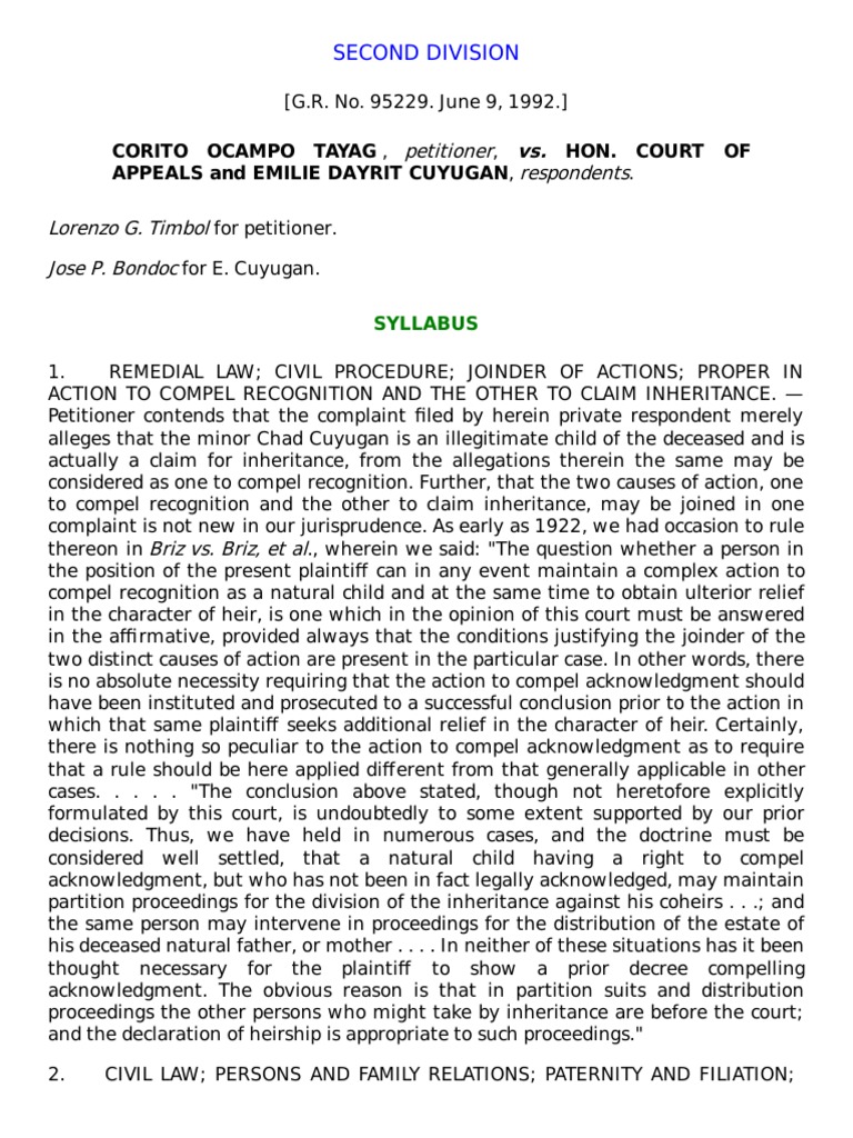 Tayag V CA | PDF | Lawsuit | Complaint