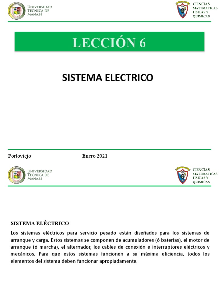 Leccion 6 Sistema Electrico | PDF
