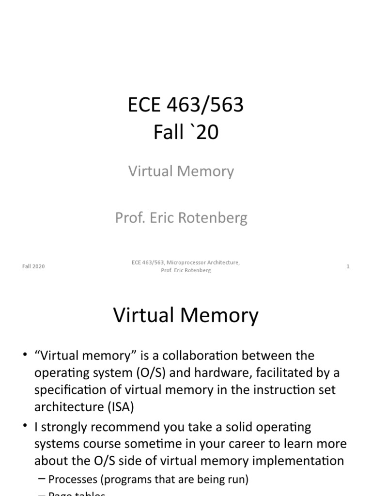 Virtual Memory in Microprocessors | PDF | Computers
