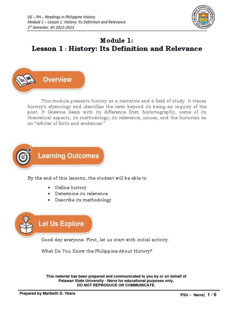 Module 1 - L1 - History | Download Free PDF | Historiography | Historian