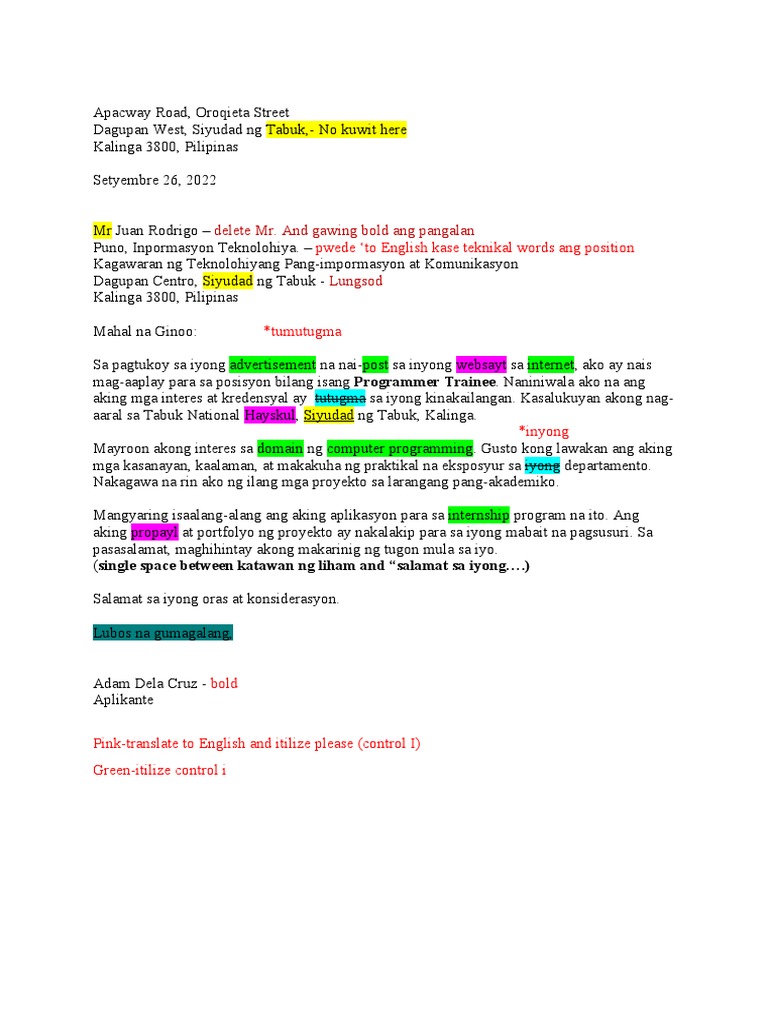 Liham-aplikasyon | PDF