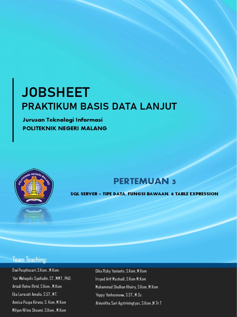 Jobsheet Basis Data Lanjut | PDF