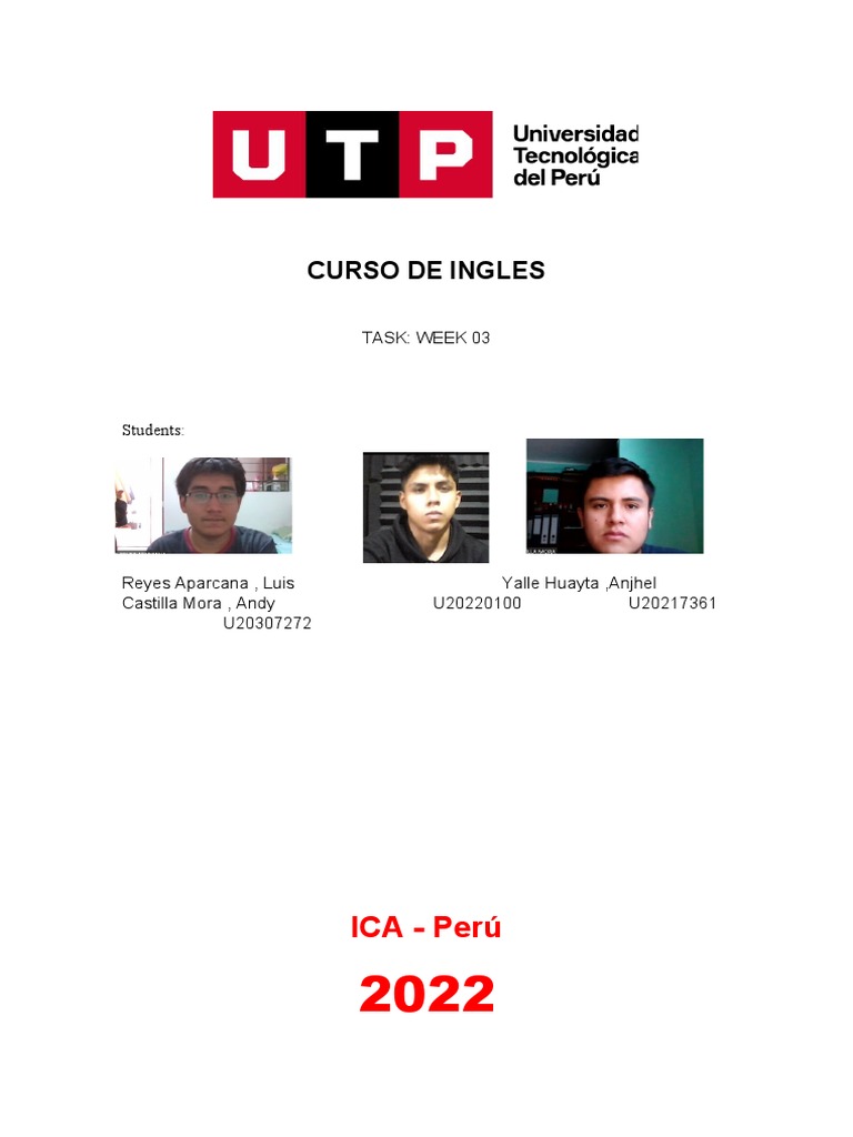 Task S3 Ingles IV UTP | PDF