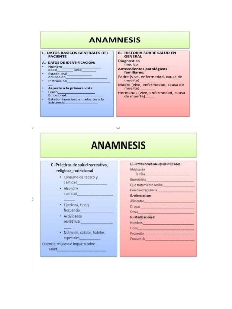 Anamnesis de Enfermeria | PDF