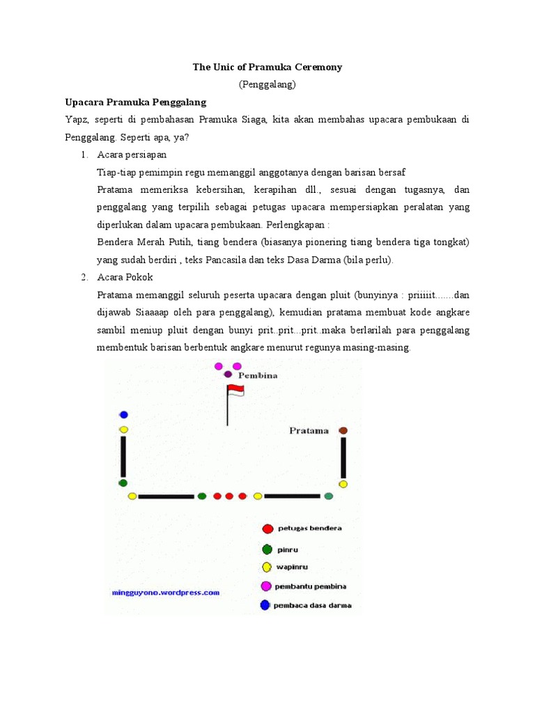 Tata Urutan Upacara Pramuka Penggalang | PDF